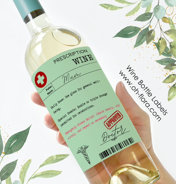 Mum's Prescription Wine Label – Oh Flora
