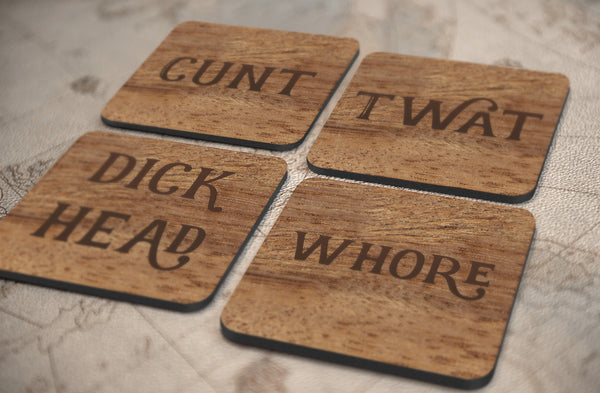 Set of 4 Sweary Coasters* – Oh Flora